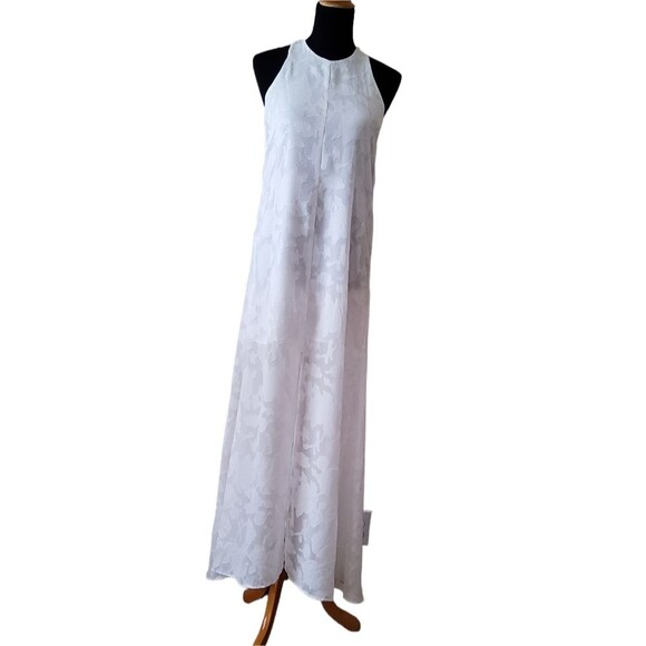 Dresses | Three Eighty Two Halter White Floral Print Maxi Dress Size Xs ...